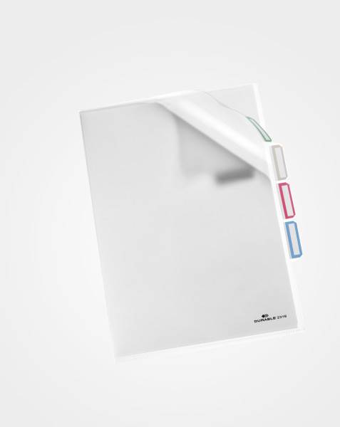 Durable Plastomslag 3-delt A4 klar med faner, 5 stk/pose