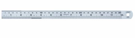 Linex SL30 rustfri stållineal med cm og tommer 30 cm
