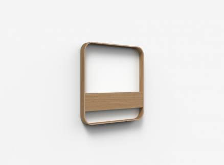 Lintex Bloc News glastavle med ramme i eg 60x60cm Pure, hvid