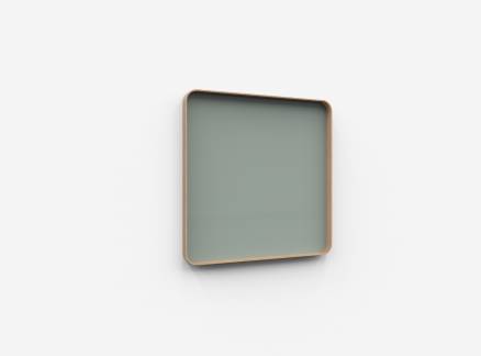 Lintex Frame Wall glastavle med egetræsramme 100x100cm Frank, grågrøn