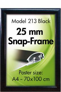Snapramme A1 med 25mm sort aluminium ramme