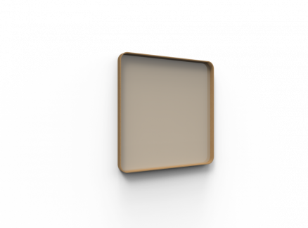 Lintex Frame Wall glastavle med egetræsramme 100x100cm Cozy, brun