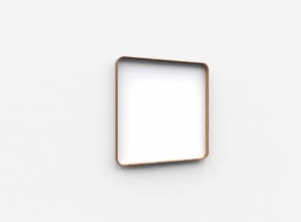 Lintex Frame Wall Silk glastavle med egetræsramme 100x100cm Pure, hvid